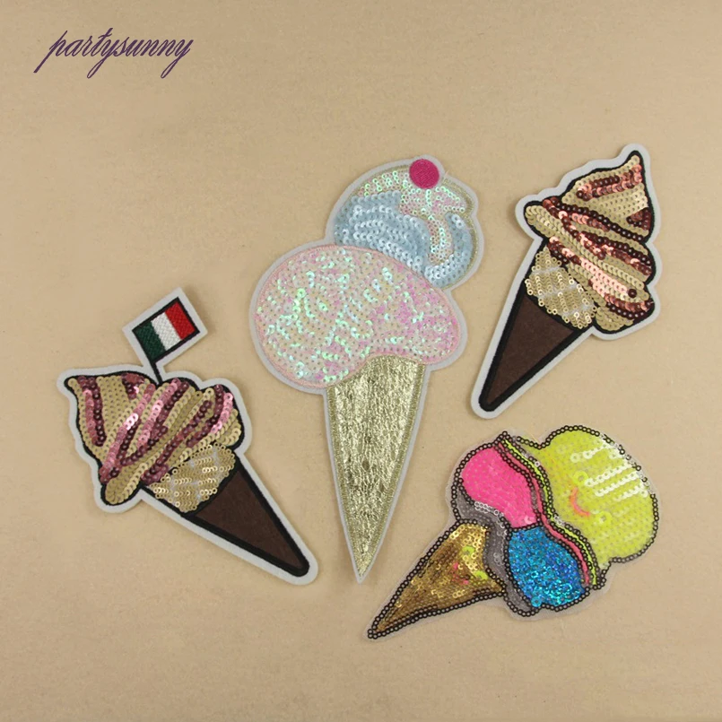 PF Badges for Clothing Applique Embroidery Patches Ice Cream Stickers ...