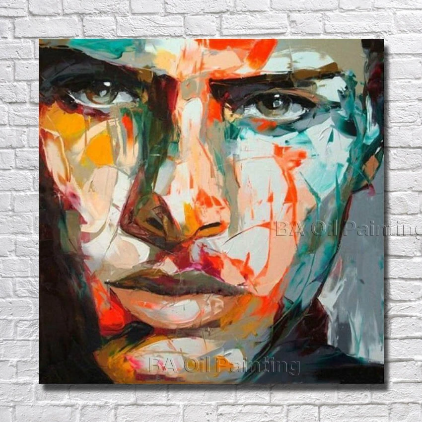 Free Shipping 1Peice Canvas Art 100% Hand painted Abstract Man Portrait ...