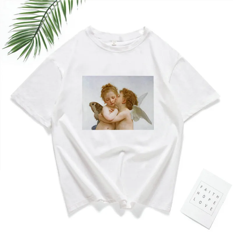 Camiseta femenina con estampado de Ángel de Boby, camiseta Linda ...
