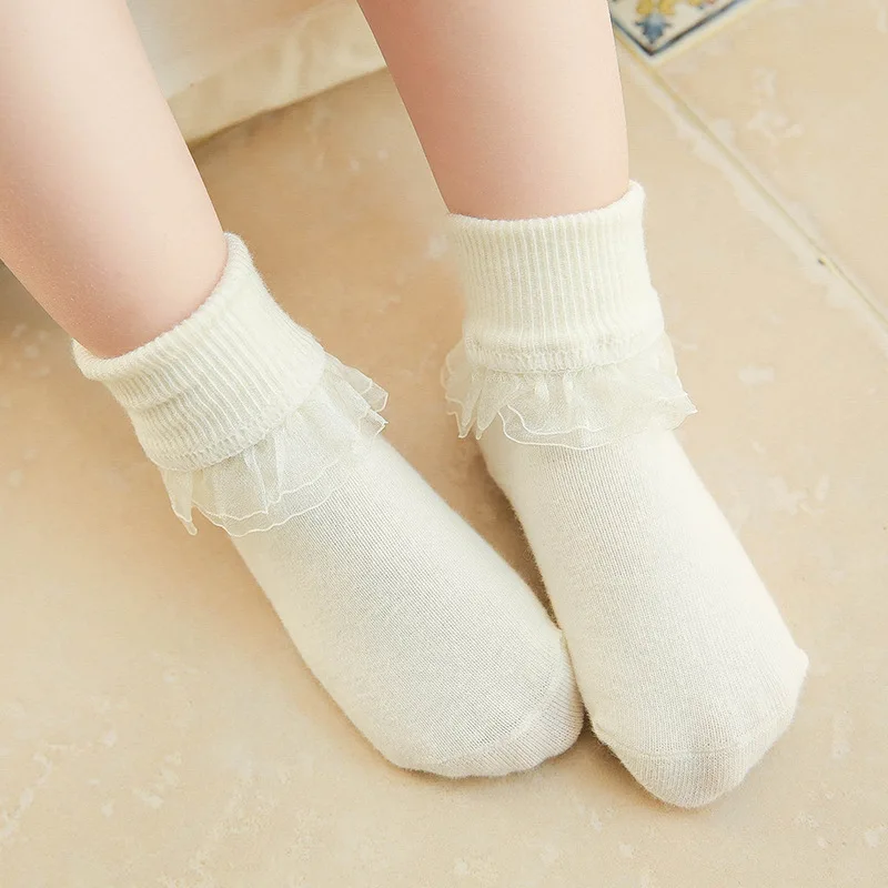 3 Pcs/Set Baby Girl Socks Spring Floor baby girls Short Sock kids Solid ...