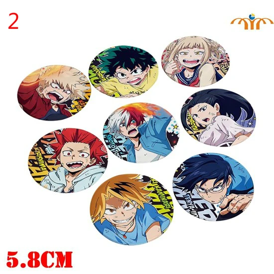 Giancomics 5.8cm Hot Anime My Hero Academia Pins Set Plastic Badges ...