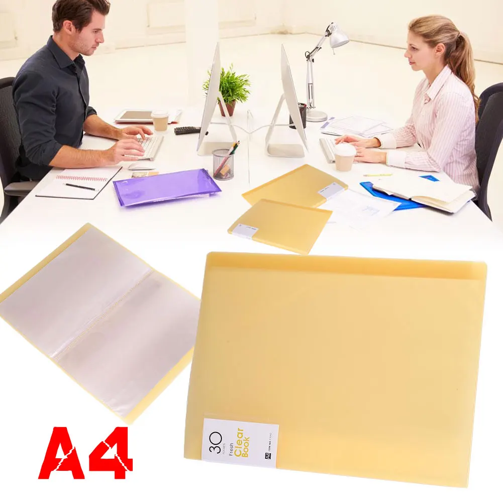 A4 Files Folder 30 Pages Display Book Paper Filing Pouch Bag Holder ...