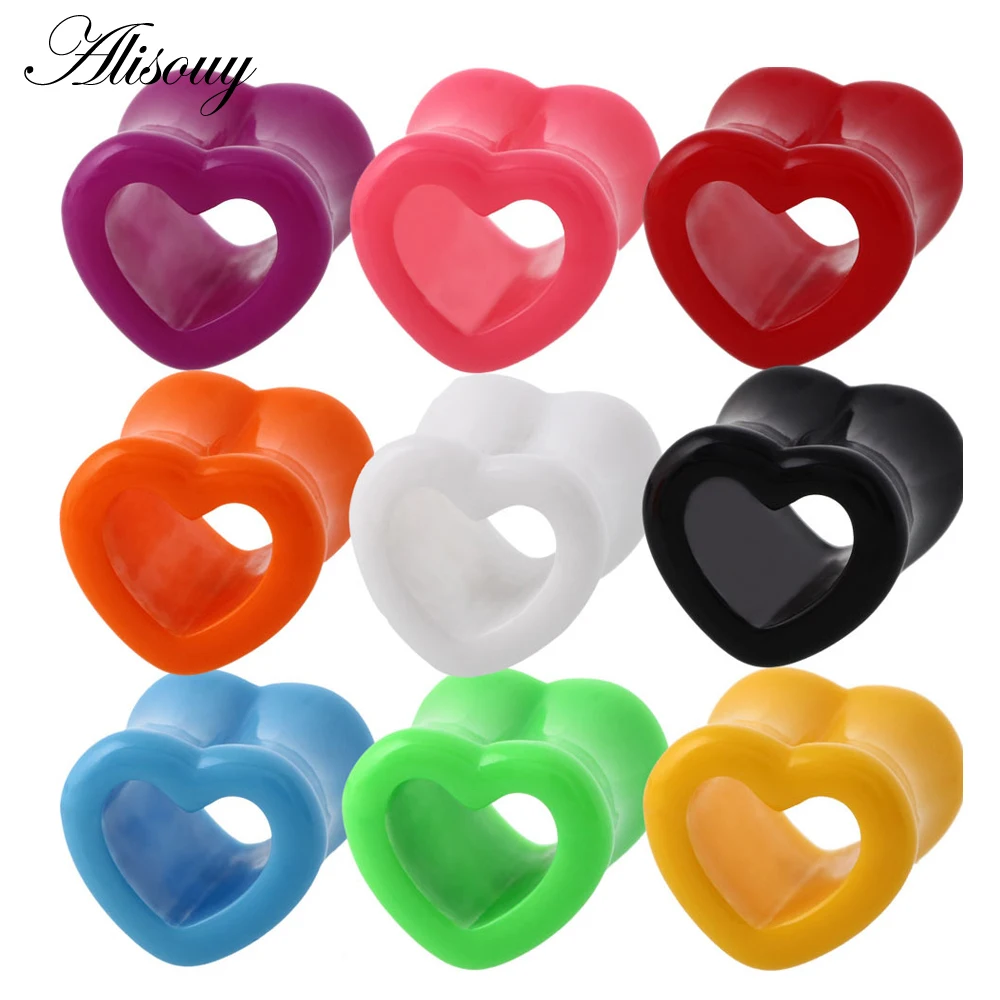 Aliexpress.com : Buy Ear Expander Piercings Heart Acrylic Ear Plugs ...