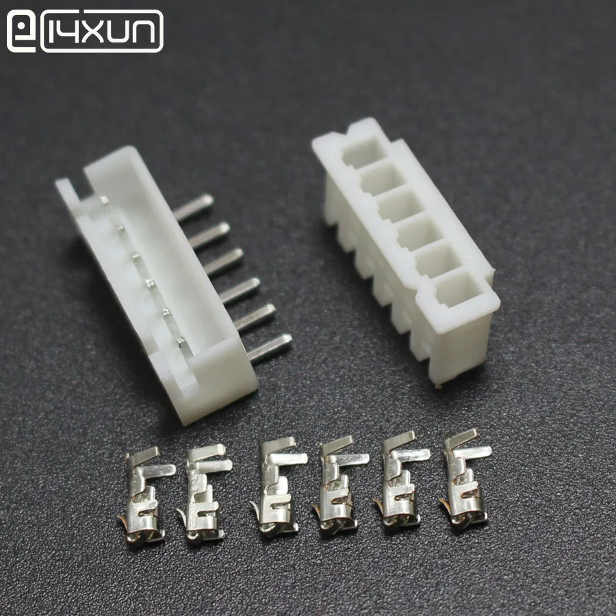 25sets XH2.54 6P Connector Kits 2.54mm 6Pin XH 90 angle Plug + Jack + Terminal for PCB Car Auto ...