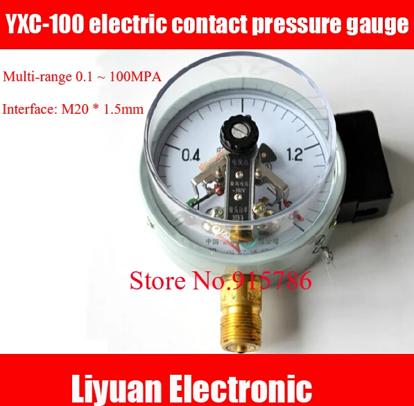 YXC 100 magnetic assisted electric pressure gauge /0.1~100MPA pressure ...