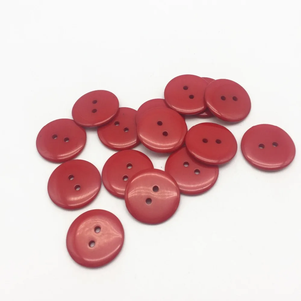 100pcs 23mm Red Color Resin Round 2 Holes Sewing Buttons For ...
