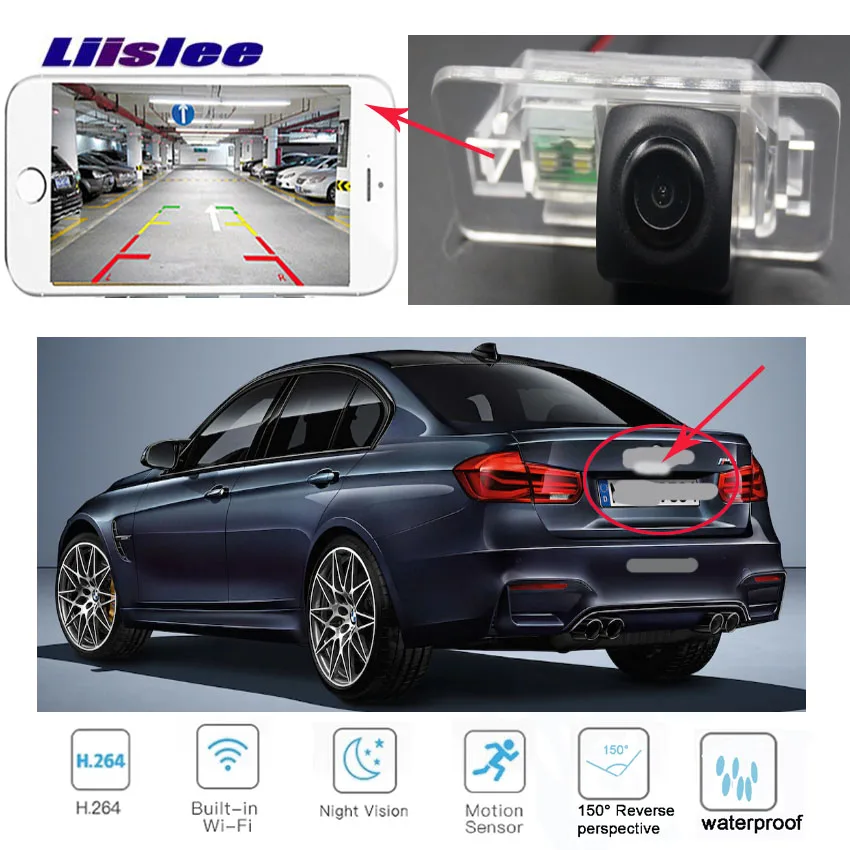 Coche nuevo hd cámara trasera inalámbrica para BMW M3 E46 CSI E92 E93 ...