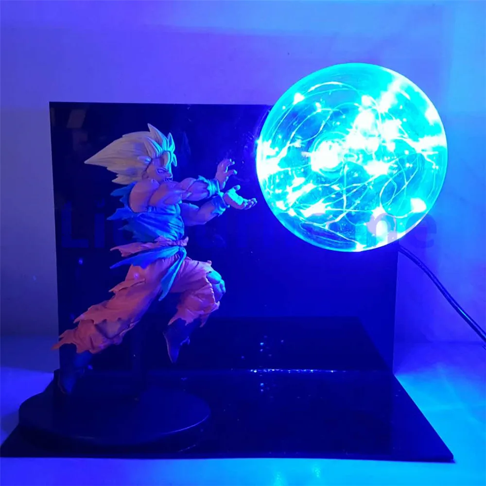 Dragon Ball Z Son Goku Super Saiyan Kamehameha Led Light Lamp Toy Anime ...