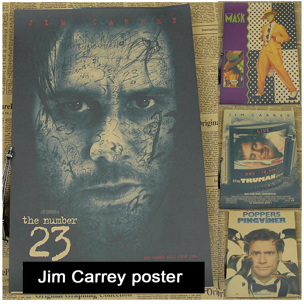 Jim Carrey movie posters kraft paperVintage Retro Matte Kraft Paper ...
