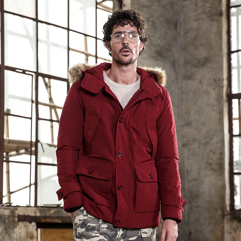 2018 Mens Long Parkas Winter Jacket Men Fashion Fur Collar Jackets ...