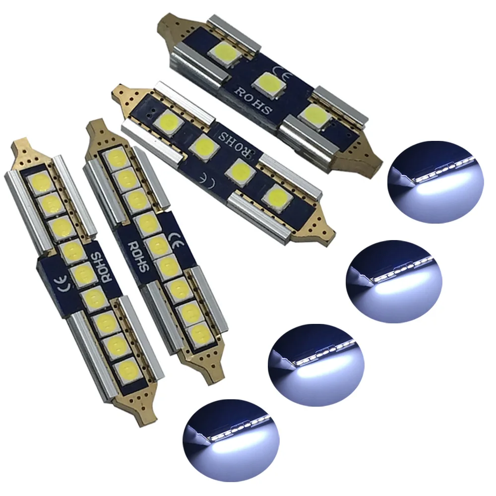 YSY Canbus 오류 없음 12v 꽃줄 자동차 Led 전구 31mm 36mm 39mm 41mm 3030 SMD DE3175 C5W C10W SV8.5 211, 내부 외부 ...