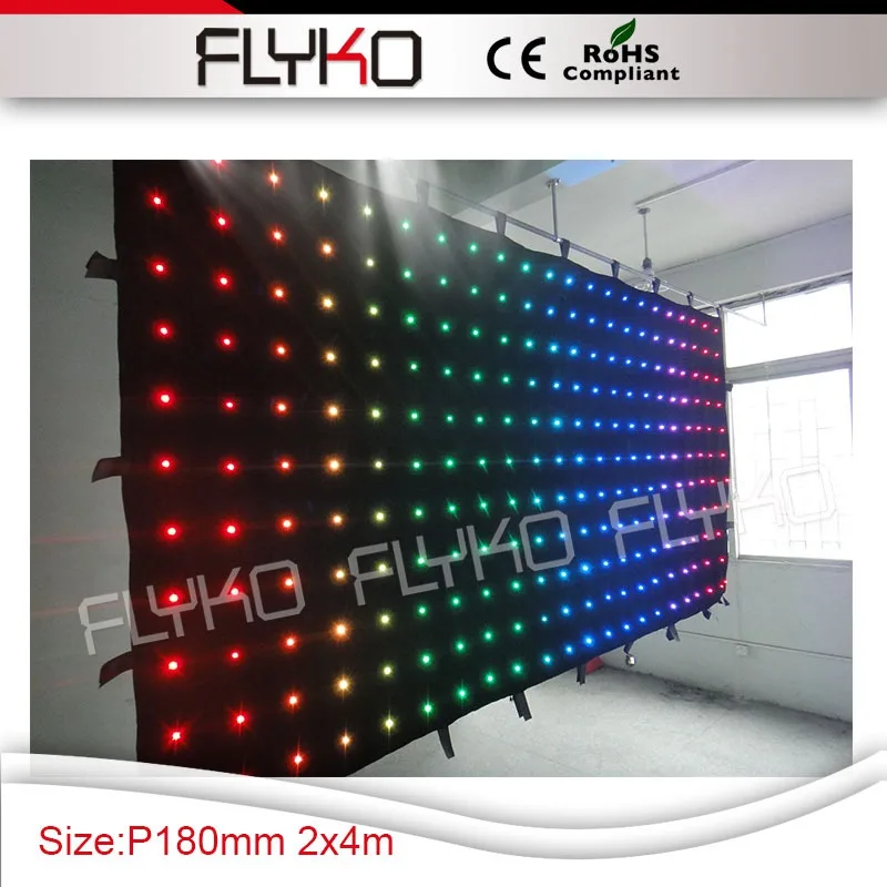 Free Shipping Remote Control Led Curtain P180mm 2x4m Wedding Stage ...