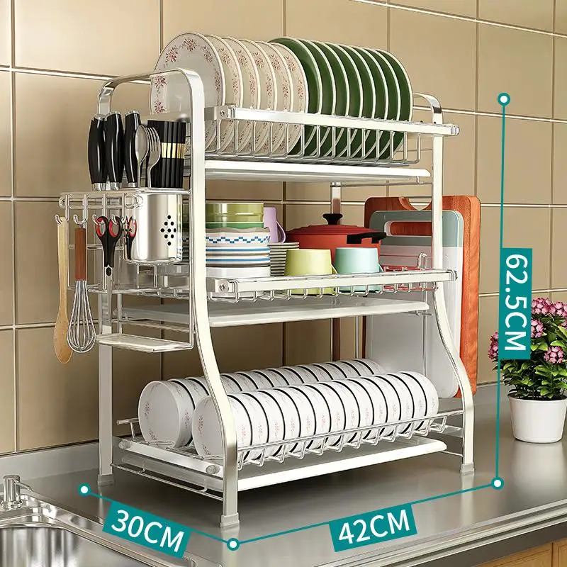 Сушилка для посуды из нержавеющей стали 304, кухонные стеллажи для ...