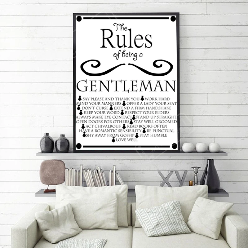 The Rules To Always Being A Gentleman Poster