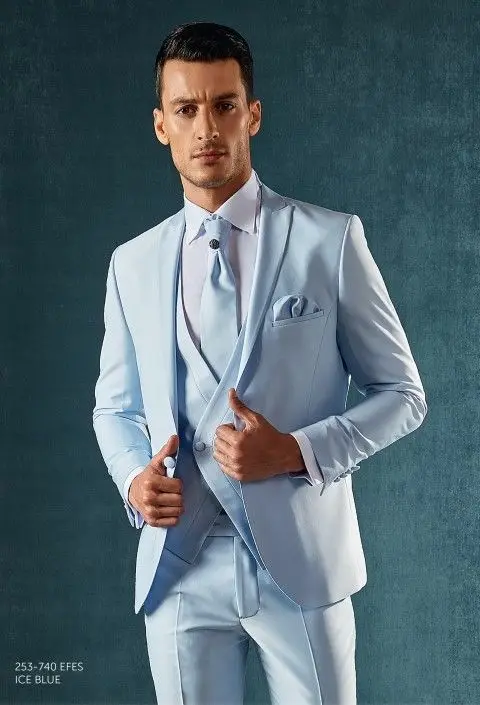 2017 Light Blue Multi Style tailor made slim fit suits for men Latest ...