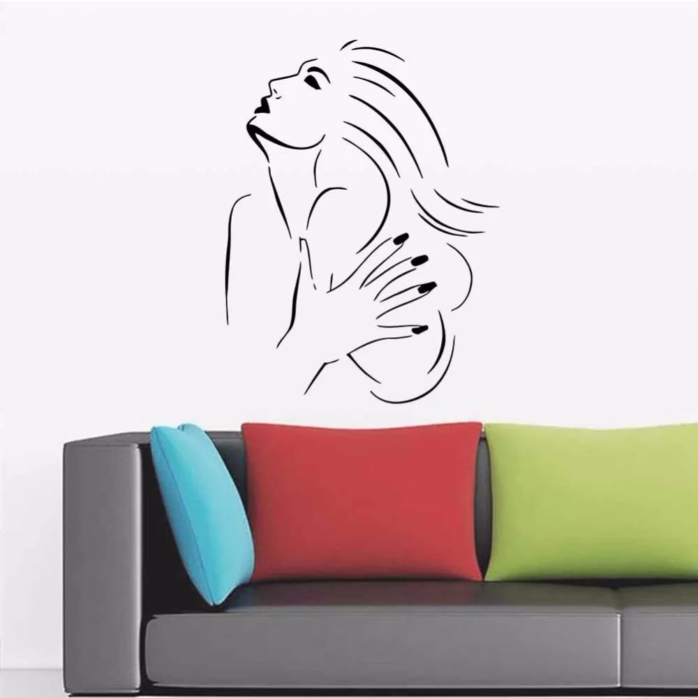 Salon Beauty Lady Wall Decal Vinyl Sticker Decor Hair Nail Shop Art ...