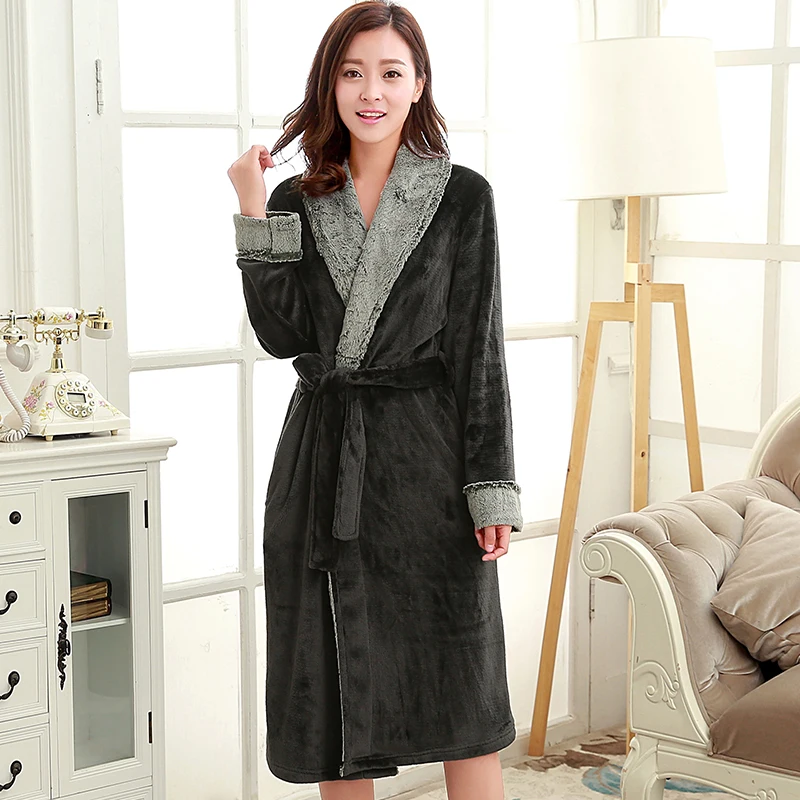 Robe feminino pele de seda extra longa, pele feminina quente|robe ...