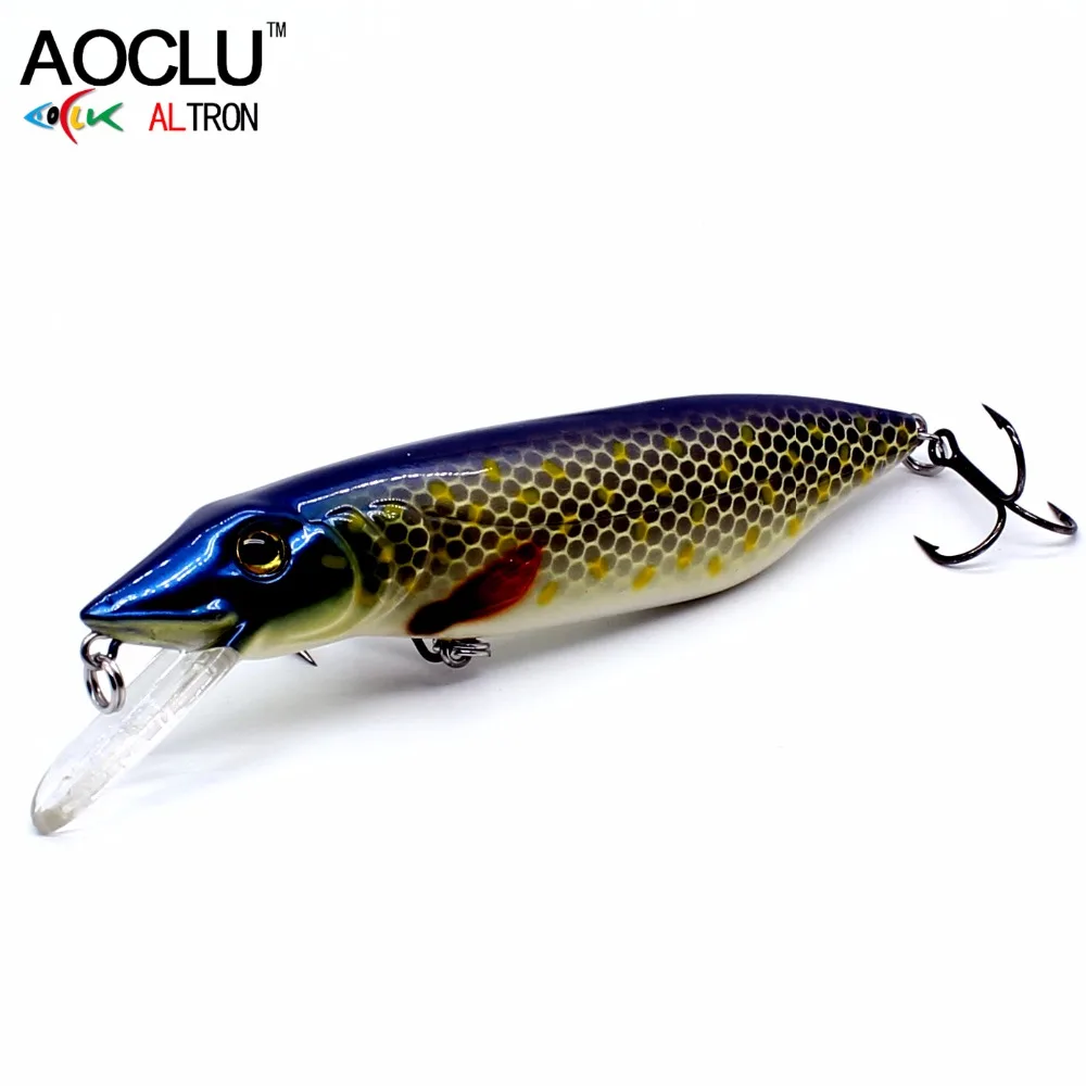 AOCLU Floating Wobbler 110mm 22g Dive 2m Hard Bait Minnow Lure Inshore ...