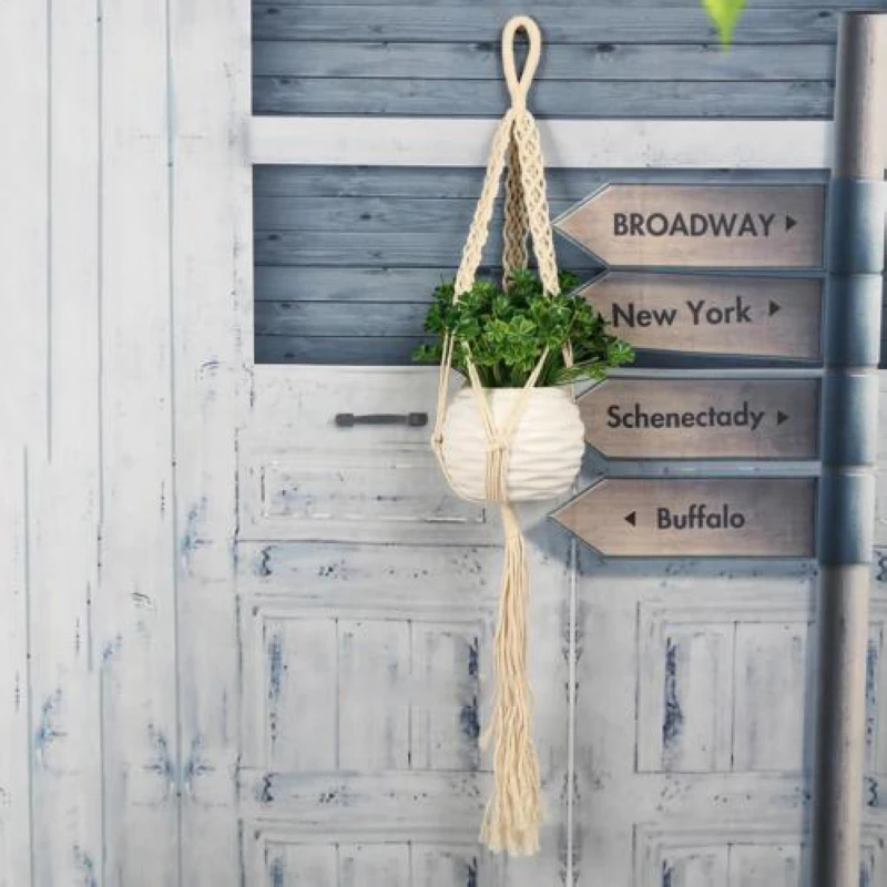 1 шт., винтажная плетеная джутовая веревка, держатель для горшка ...