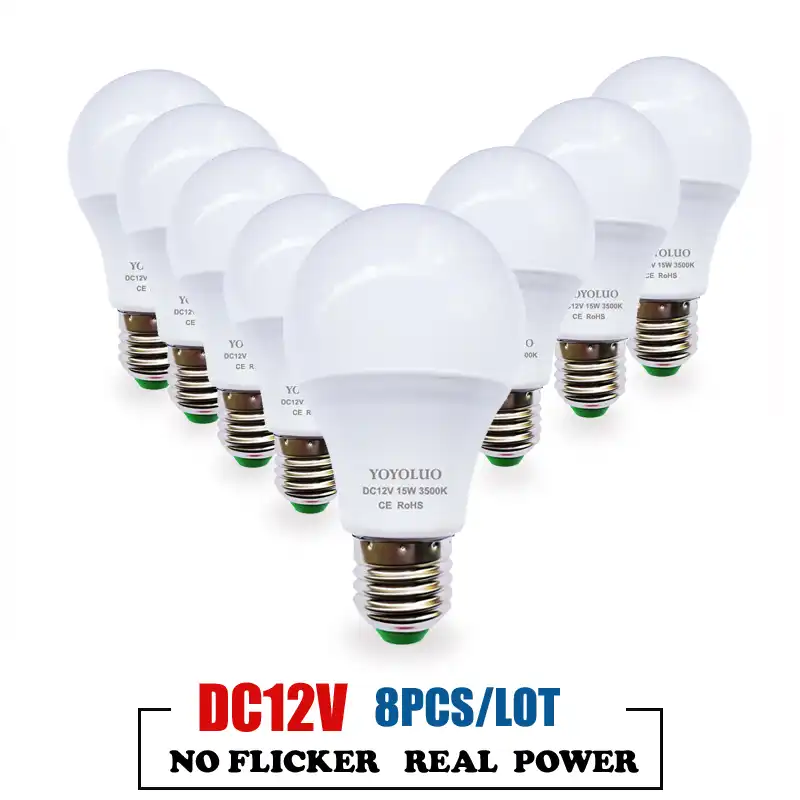 6PCS LED Bulb Lamp AC/DC 12V 24V 36V E27 3w 5w 7w 9w 12w 15w Energy Saving Lampada 12 Volts Led ...