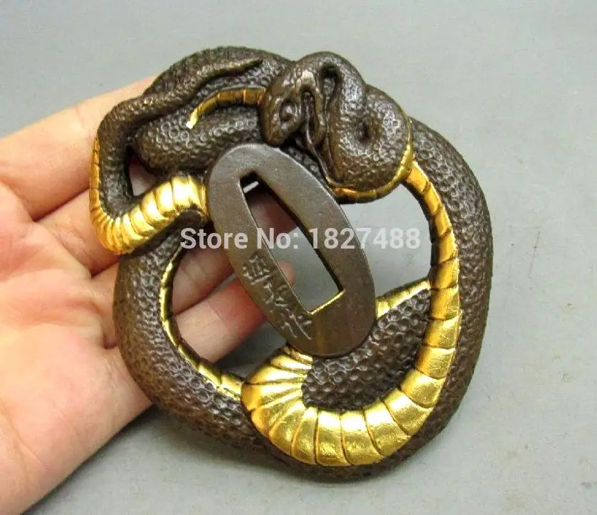 Boutique Copper Gilt Hand Guard Japanese Sword Accessory Katana Tsuba W ...