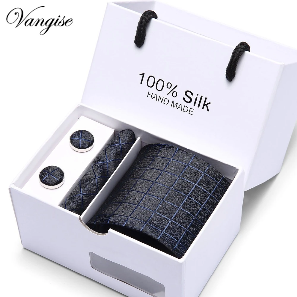 High Quality Silk Ties For Men 145cm Long Fashion Red Necktie 7.5cm Wide Formal Plaid Men's Tie ...