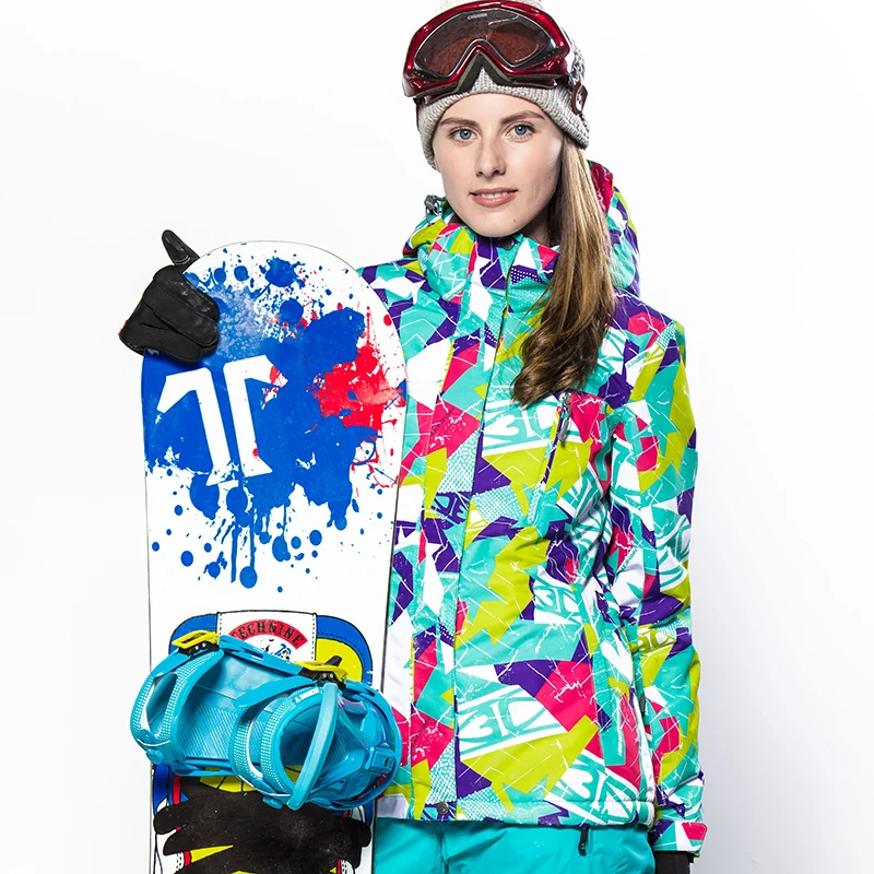 High Exp Colorful Snowboard Jackets Cotton Padded Jacket Women Winter ...