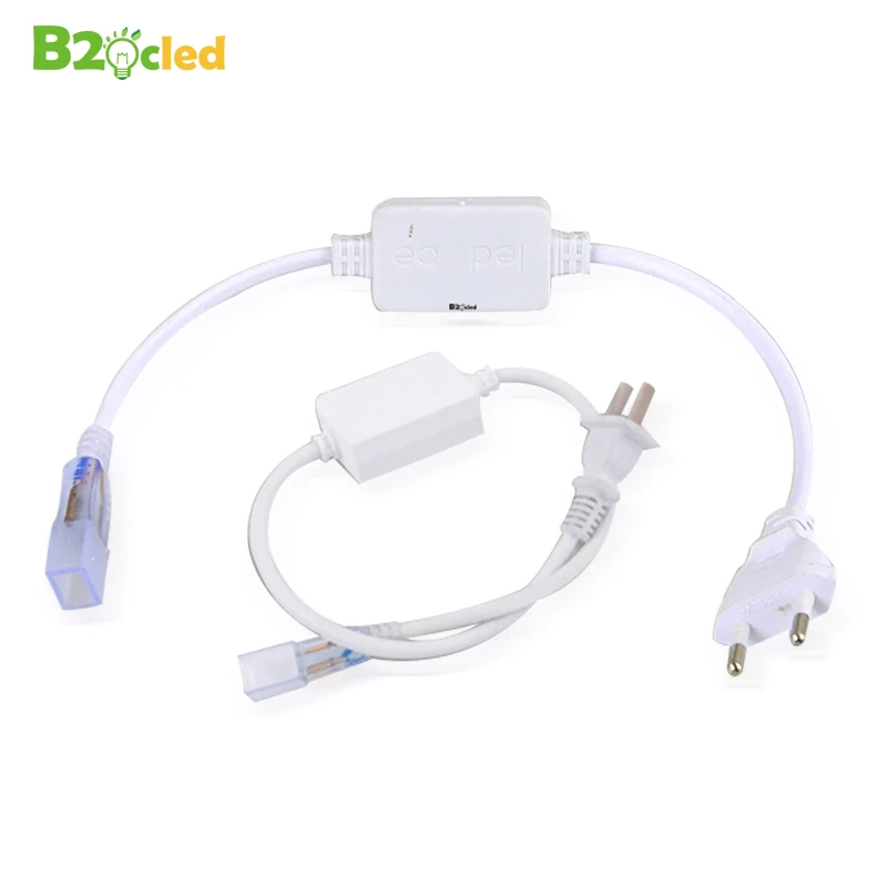 2pcs EU / US LED STRIP AC 220V SMD5050 waterproof Connector Plug light ...