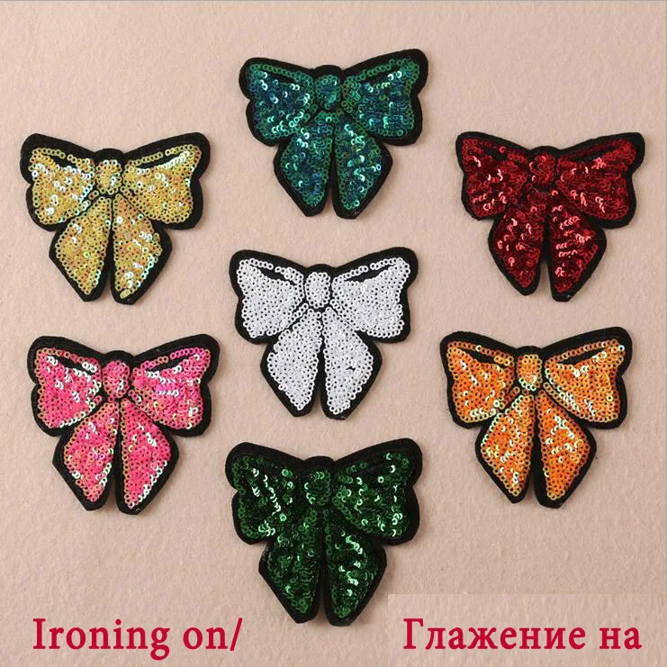 Wholesale New Perfect Embroidery Sequins Multicolor Bow Patch Diy ...
