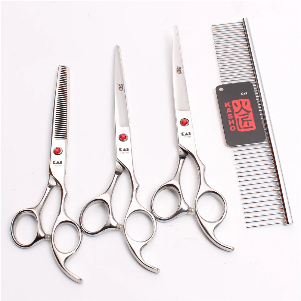 4Pcs Suit 7'' Japan 440C Kasho Comb+ THinning+ Cutting Shears +UP ...