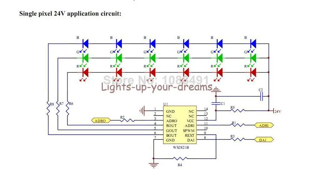 5M Parallel Connection Better WS2811 WS2812 6 IC 36 Chip (WS2821) LED Strip 24V waterproof/no ...
