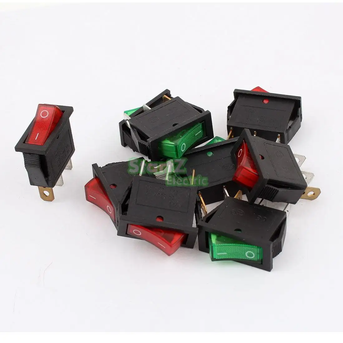 5pcs AC 110V 220V Lights On/Off Snap In Panel Mount SPST Latch Rocker ...