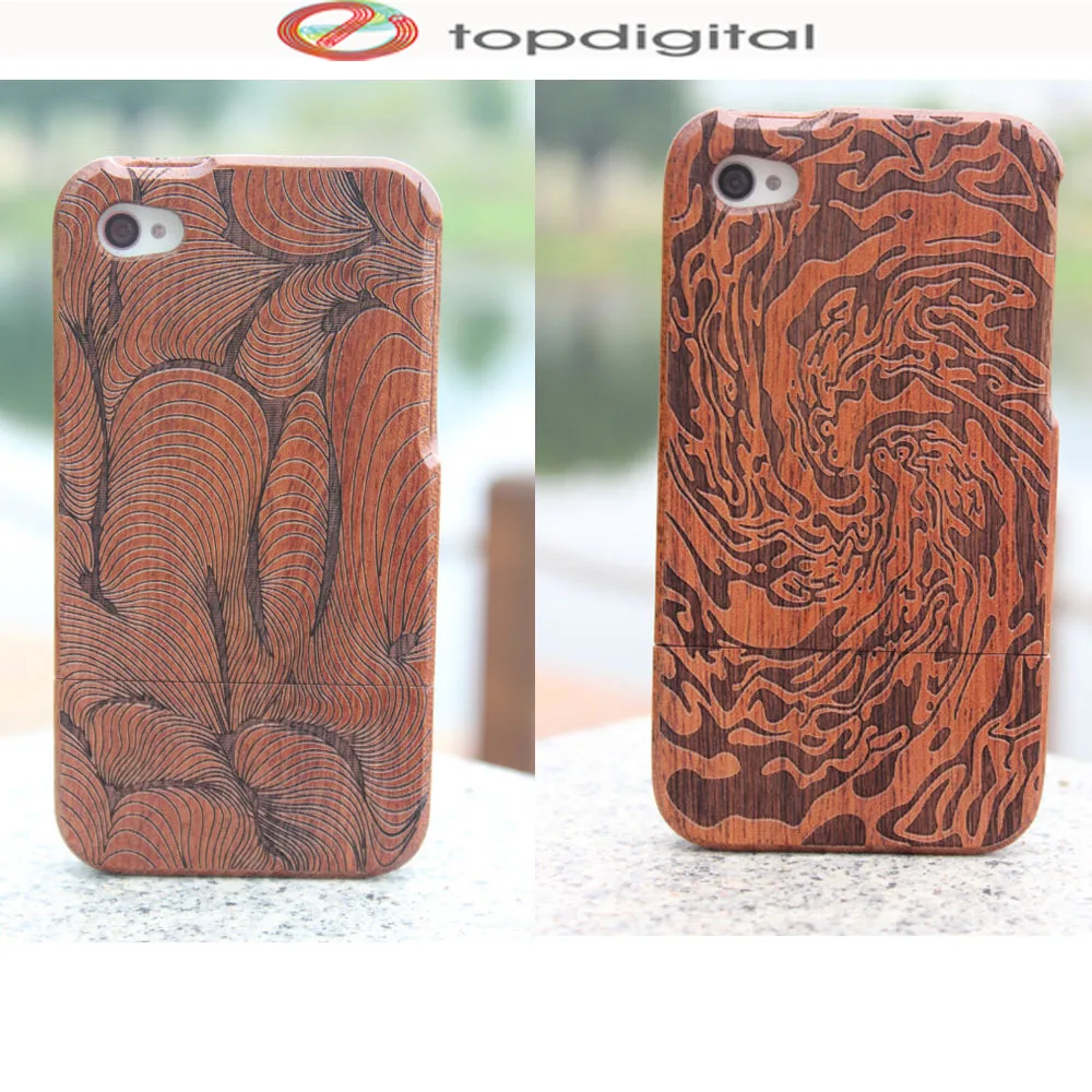 Felidio Hurricane Carving for iPhone 4s Case Cover Natural Wooden Case ...