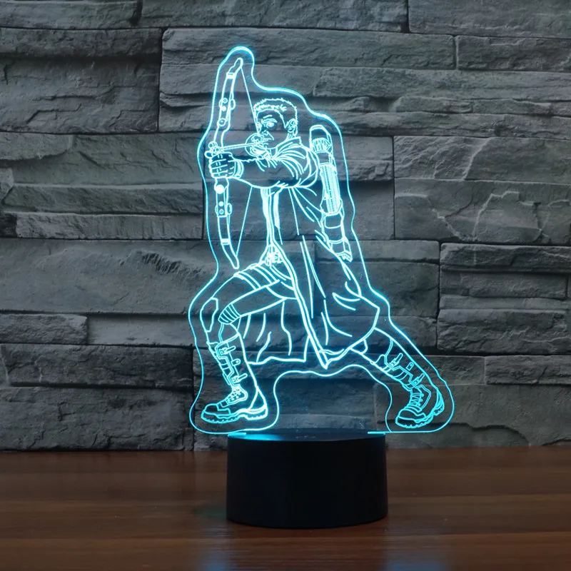 New cartoon Hawkeye colorful 3D led night light 7 Colors auto Changing ...