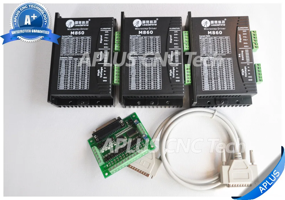 3 PCS LeadShine M860, 2 Phase Stepper Motor Driver, Up to 72VDC / 7.2A ...