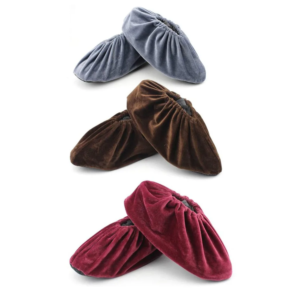 1 Pair Shoes Covers Anti slip Indoor Cotton Velvet Shoes Cover ...