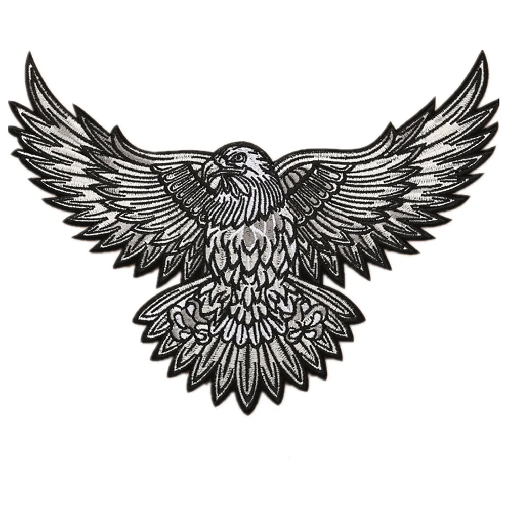 Big Size Embroidery Patch Eagle Hawk Falcon Sew Iron On Punk Patches ...