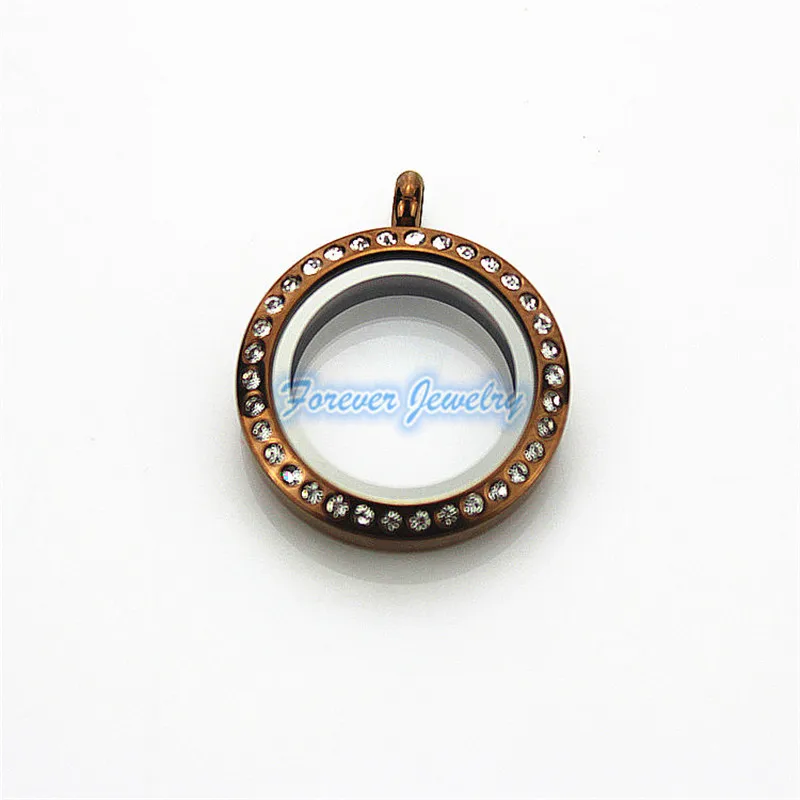 Hot selling 25mm stainless steel floating glass lockets round coffee ...