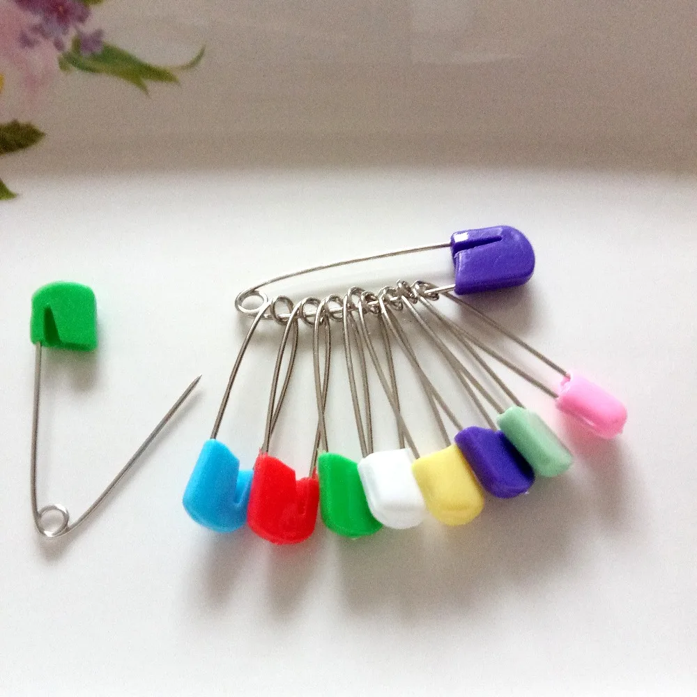 Hot 100pcs Large Colored Safety Pins Plastic Hijab Multipurpose Baby ...
