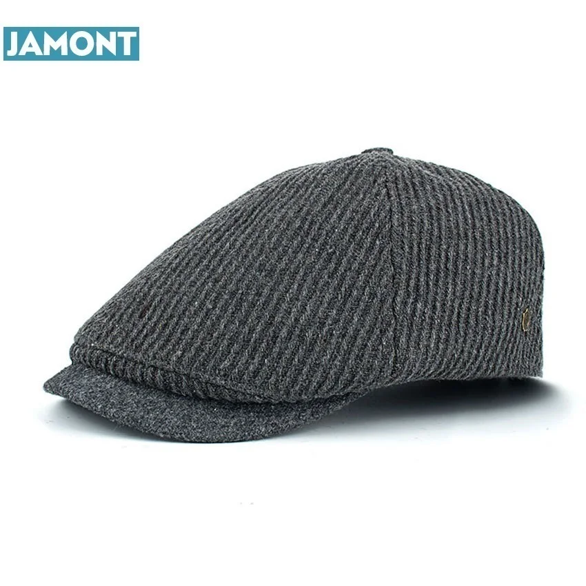 JAMONT New Winter Cotton Berets Caps For Men Casual Peaked Caps Berets ...