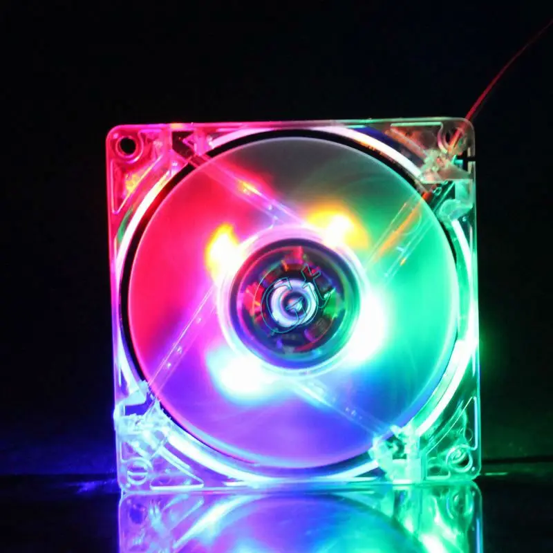 1 Pieces 4pin Colorful Led Light 8025 80MM 80x80x25mm PC Computer Case ...