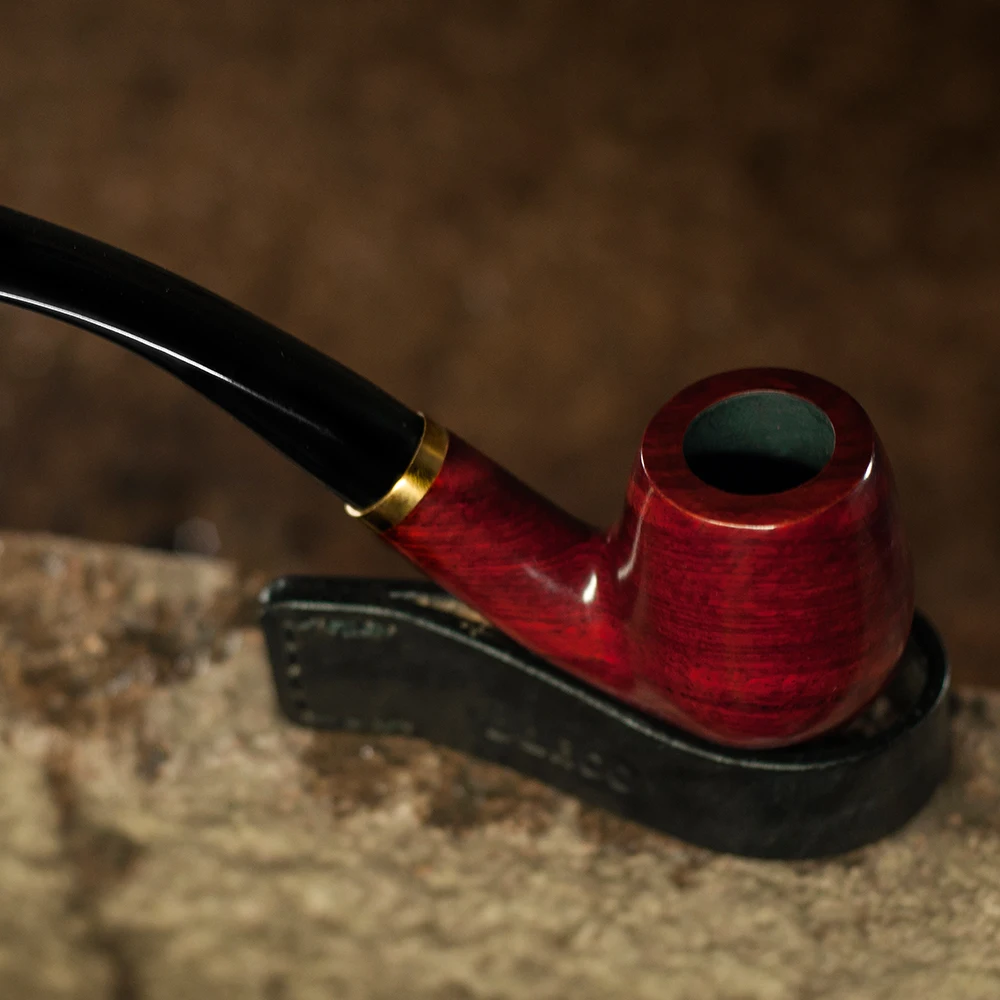 Classic Bent Smoking Pipe Tobacco Pipe 9mm Filter Wooden Pipe with 10 ...