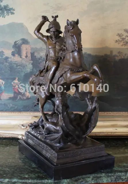 Saint George Dragon Slayer Military Saint Roman Soldier Bronze Marble ...