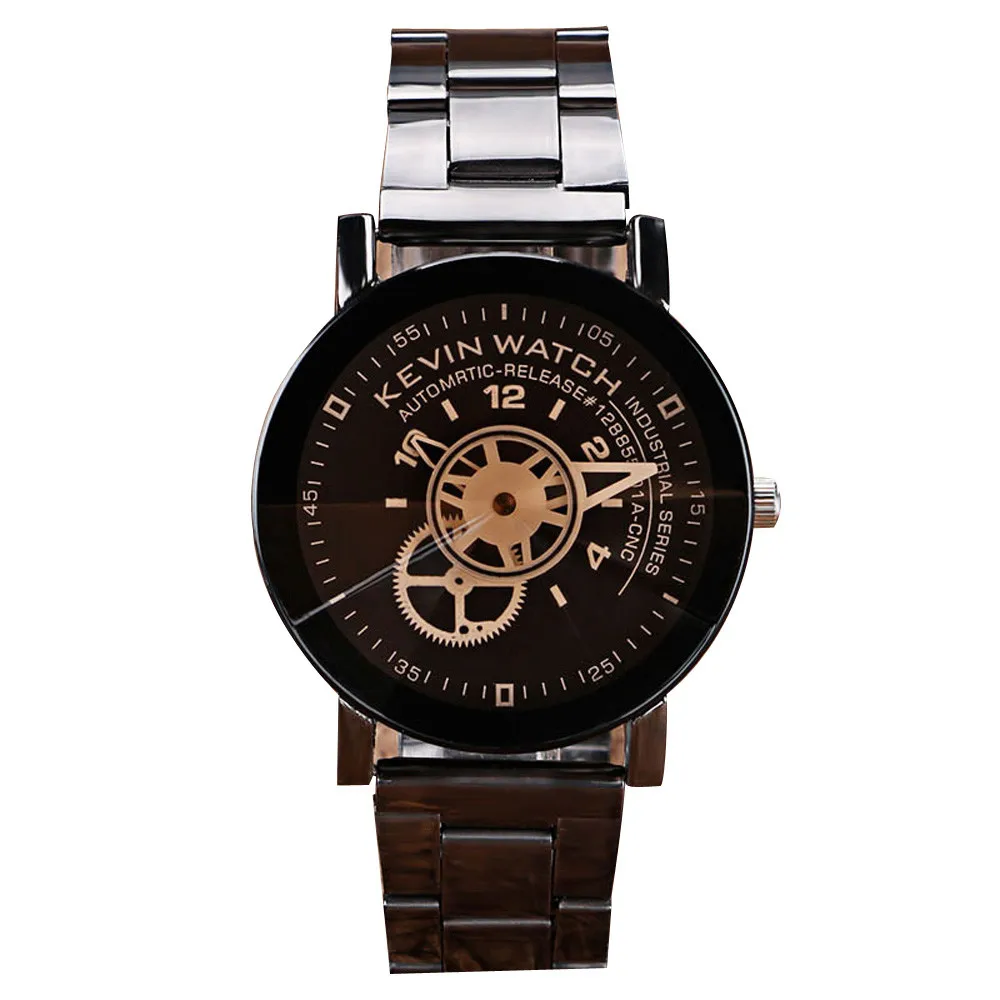 Fashion Women Steel Belt Watches 1PCS Simple Digital Letter Gear Stamps ...