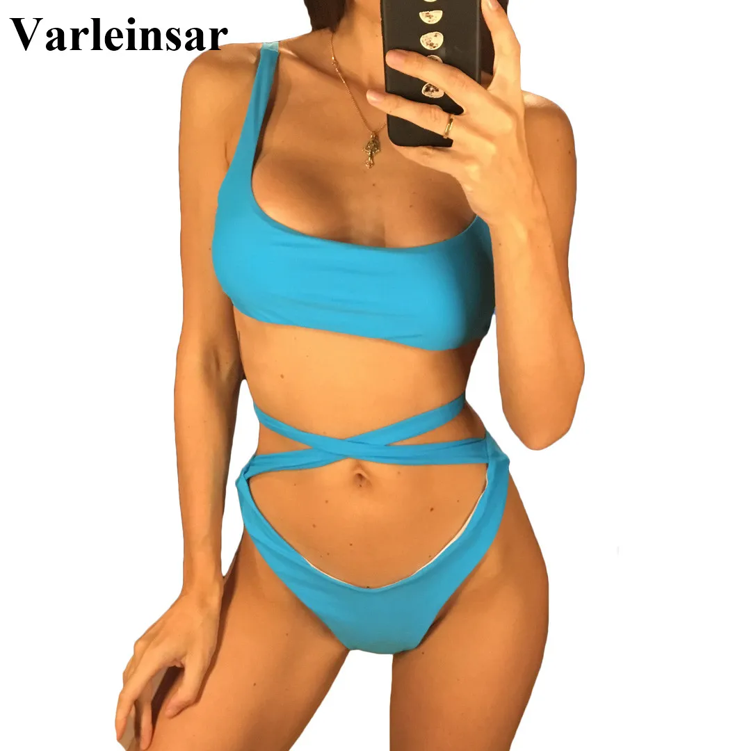 2019 Sexy High Leg Cut Bikini Women Swimwear Female Swimsuit Two Pieces