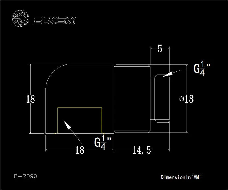 Montagem De Cotovelo Graus Para Pc Resfriamento De Água Bykski Graus Cotovelo Giratório B-rd45-x ...