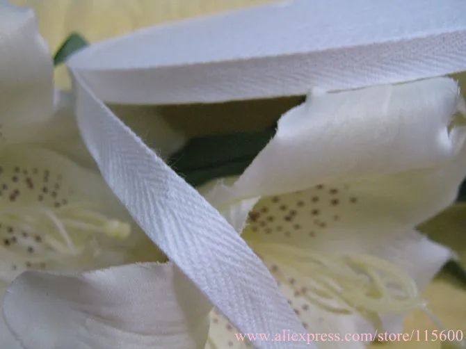 White cotton twill tape webbing trim binding 3/8inch 50meters,free ...