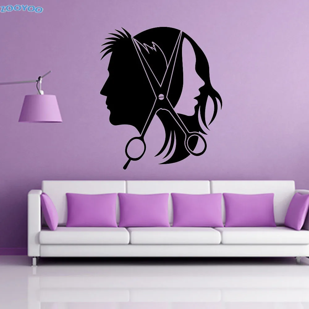 Zooyoo Barbershop Hairdressing Wall Stickers Home Decor Beauty Salon ...