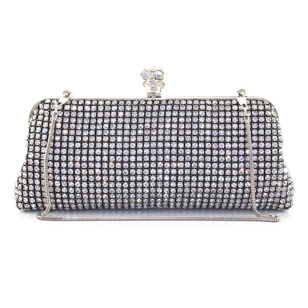 Women Luxury Crystal Prom Evening Bags Metal Hard Diamond Frame Metal ...
