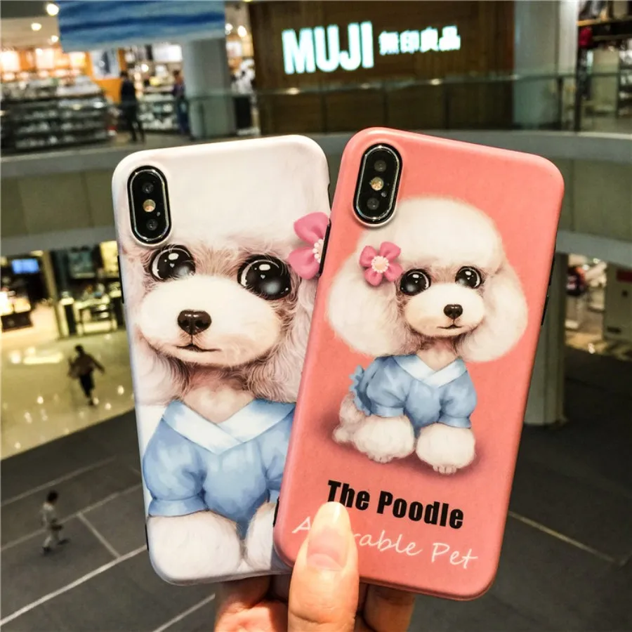 Soft imd tpu Cute lovely Dog Full Cover Phone Cases for iPhone 6 6S X ...
